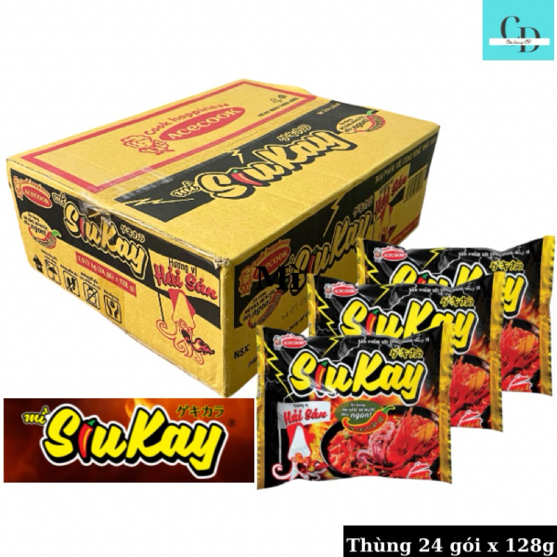 [Thùng 24 Gói] Mì SiuKay hương vị Hải Sản 128gr | Shopee Việt Nam