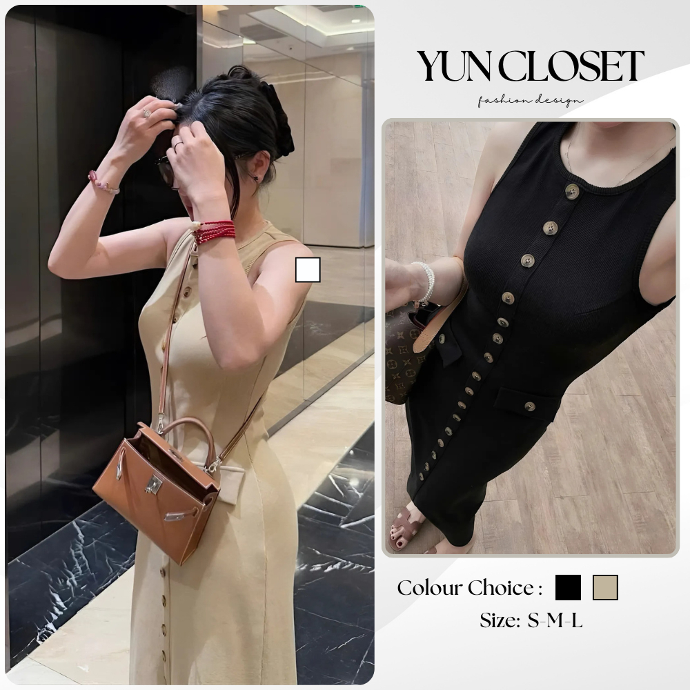 Đầm Gile Cài Nút Sang Trọng Y172 Yun Closet Thanh Lịch, Quyến Rũ & Đẳng ...