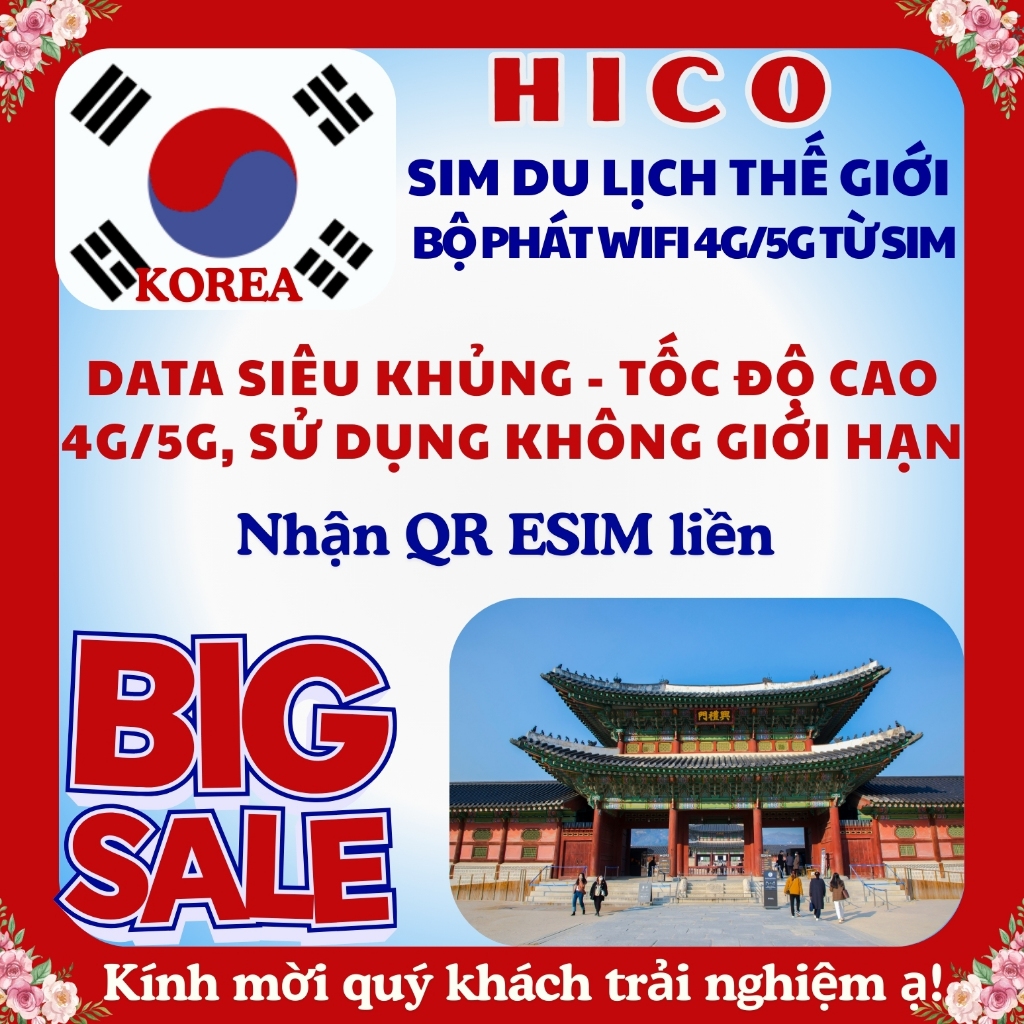 [HICO] Xả hàng - Sim du lịch Hàn Quốc 20GB data + 20 phút gọi tại Hàn ...