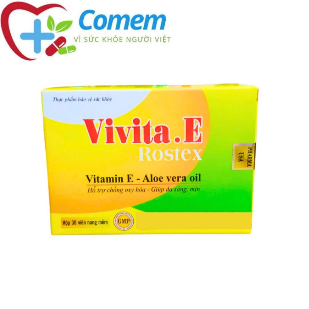 Viên uống đẹp da Vivita.E Rostex Omega 3, tinh dầu nha đam - Hộp 30 ...