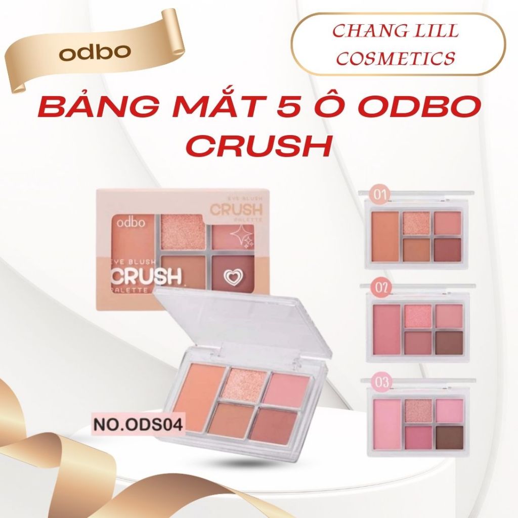[ODBO] Bảng Phấn Mắt ODBO 5 Ô Nhũ Lì Tích Hợp Má Hồng Vỏ Trong Eye Blush Crush ODS04 | Shopee ...