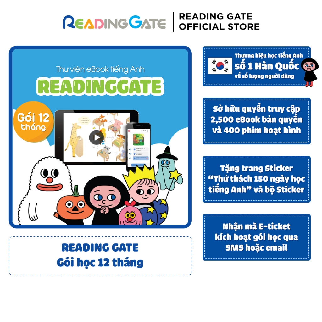 Gói 12 Tháng Sử Dụng Phần Mềm Học Tiếng Anh Online Reading Gate Cho Trẻ Em qua Ebook và Movie ...