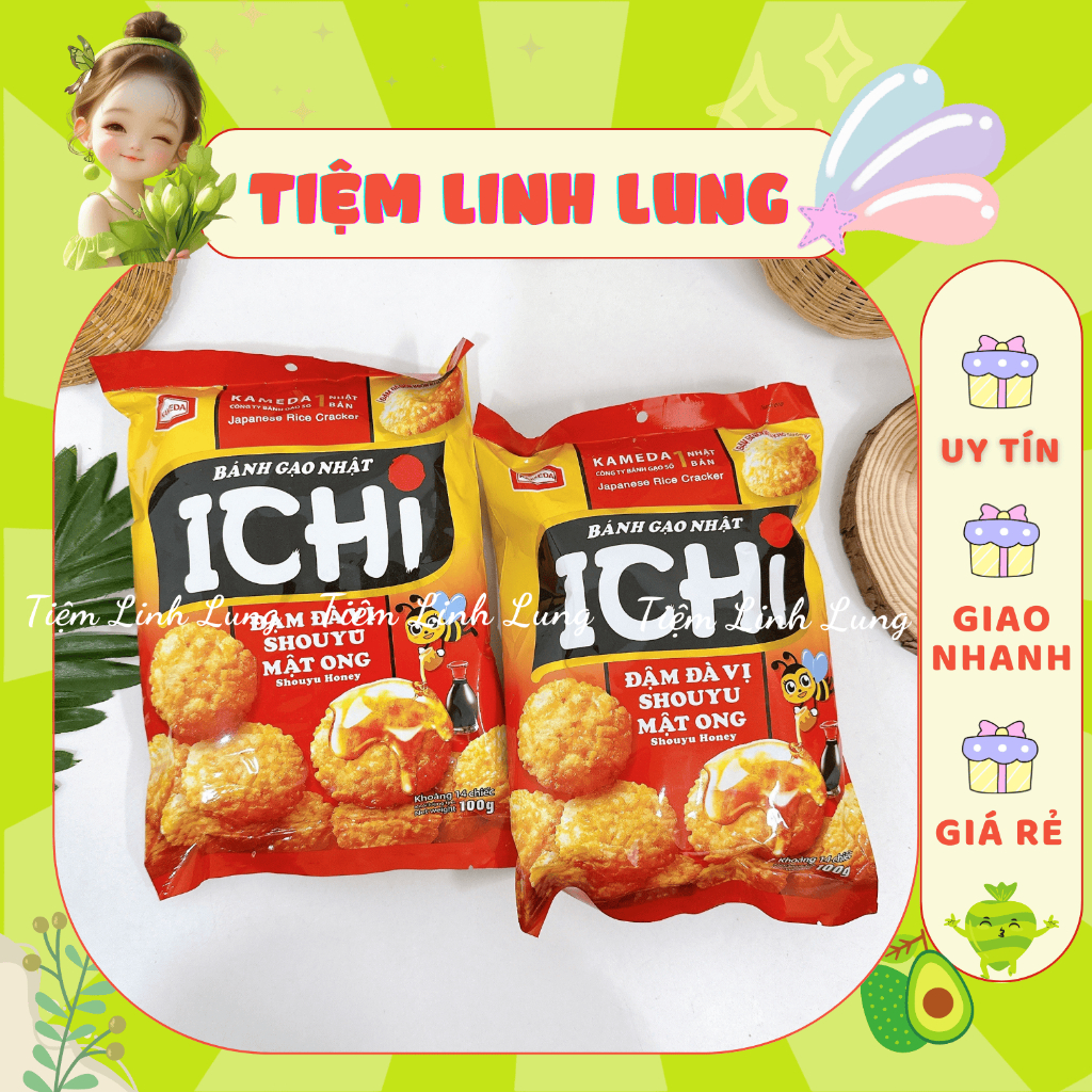 Bánh gạo Nhật Ichi vị mật ong Kameda (Gói 100g), Bánh Gạo Nhật Ăn Vặt | Shopee Việt Nam