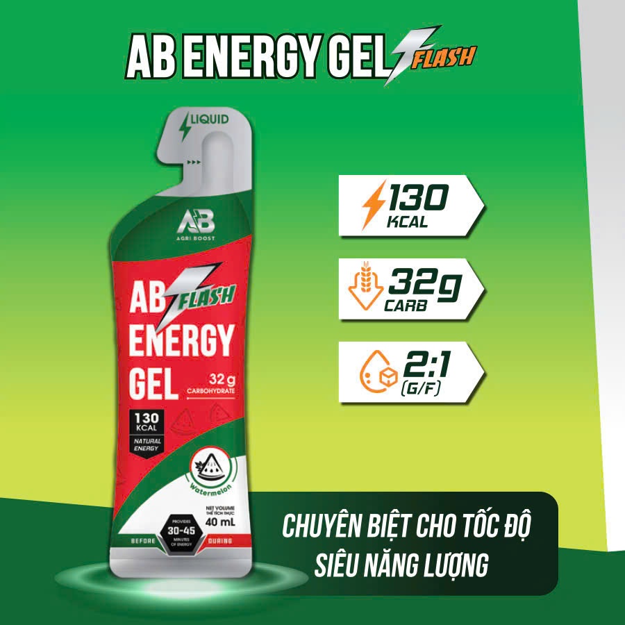 Gel Năng Lượng AB Flash Gói 40ml Chuyên Biệt Cho Tốc Độ Chạy Bộ Trail ...