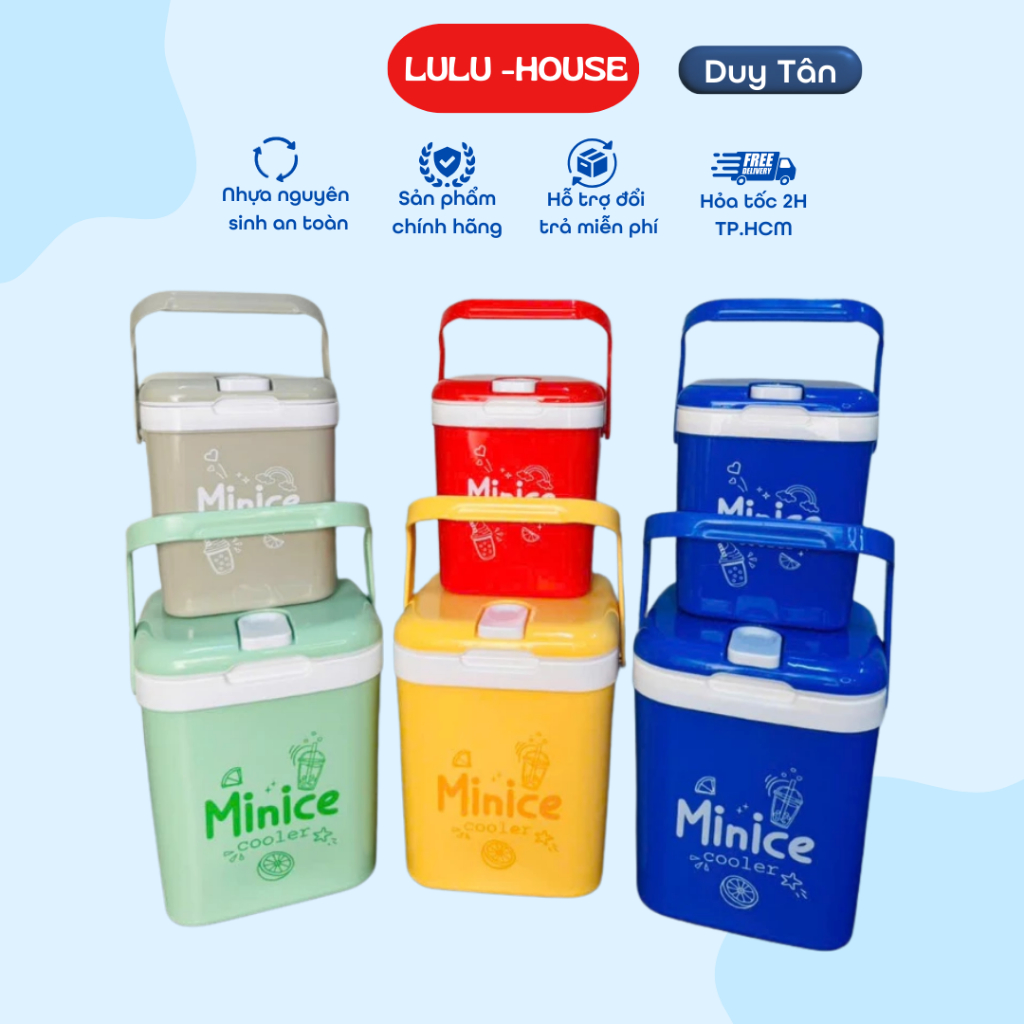 Thùng đá Minice Duy Tân, bình đá giữ nhiệt 3-6 tiếng, có quai xách tiện ...