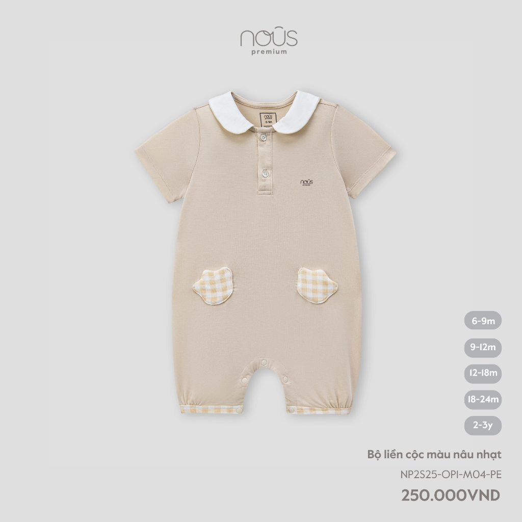 Nous Baby Bộ liền cộc cho bé trai, bodysuit liền thân phối màu sắc năng ...