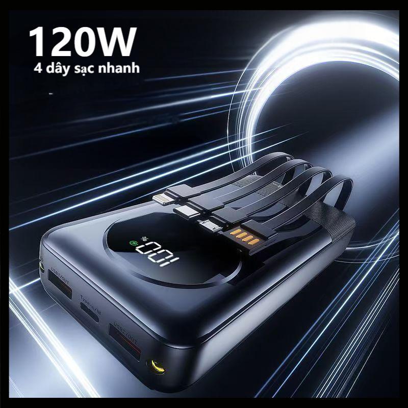 120W Sạc dự phòng Power bank PD22.5W 80000mah 50000mAh pin dự phòng màn hình Led tích hợp tích ...