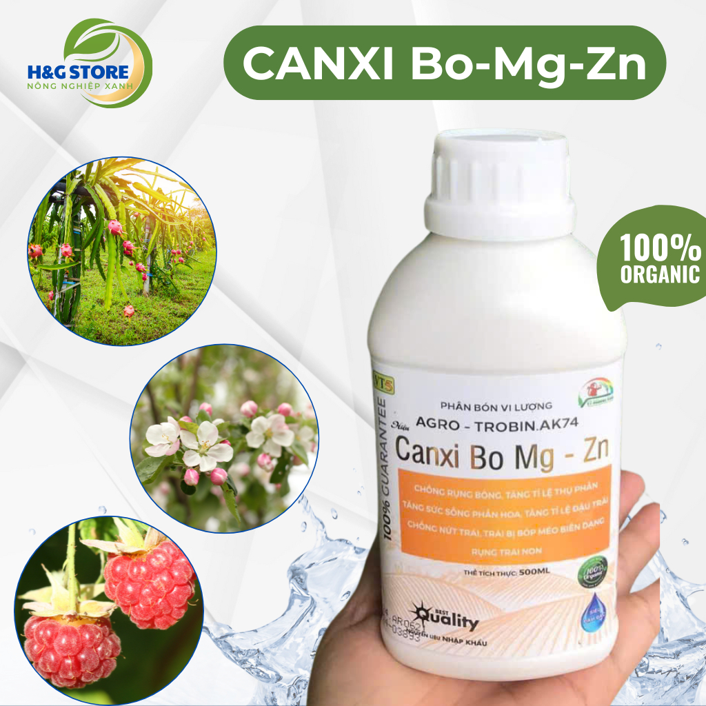 CANXI Bo-Mg-Zn 500ml, Phân bón vi lượng, Chống rụng bông, Tăng sức sống ...