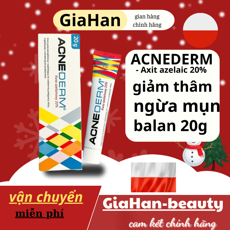 Kem giảm mụn Acne Derm 20% Azelaic (Acnederm) làm trắng da mờ thâm ...
