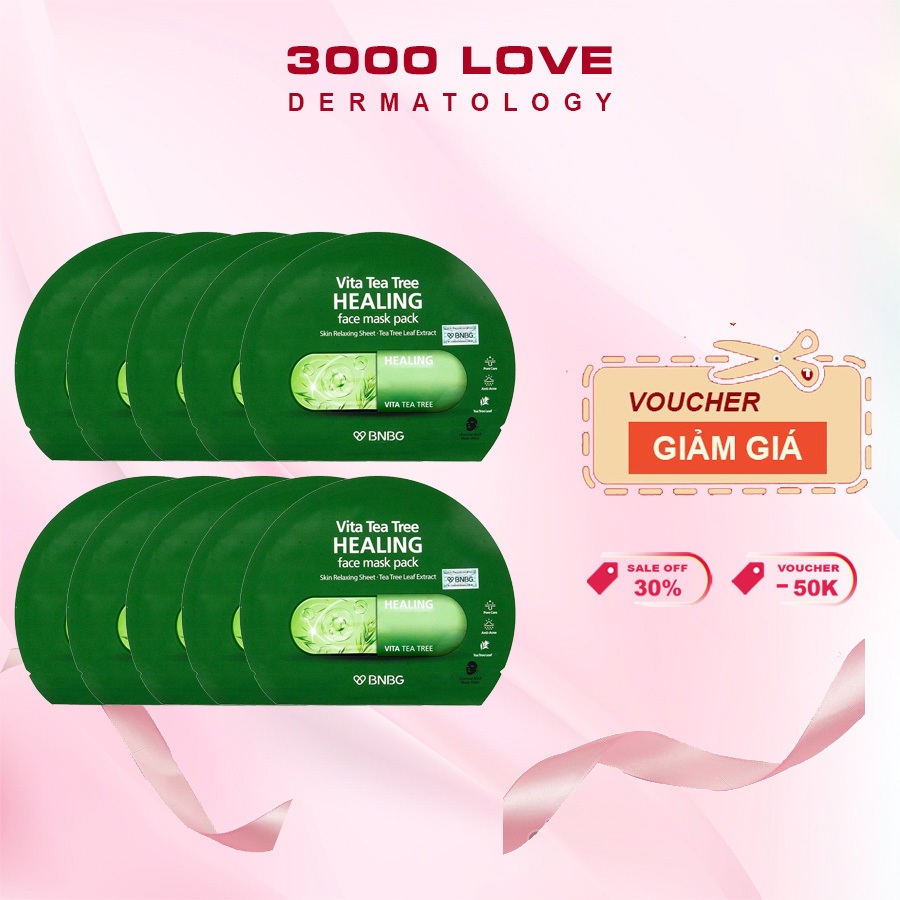 Hộp 10 Mặt Nạ BNBG tràm trà giảm mụn, kiềm dầu, giảm thâm Vita Tea Tree ...