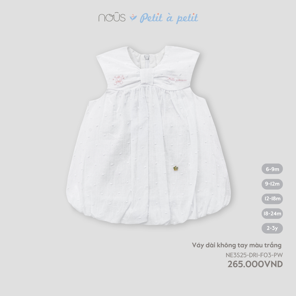 Nous Baby Váy liền dài không tay cho bé gái màu trắng xinh xắn tiểu thư ...
