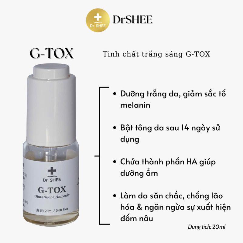 Tinh chất trắng da GTox Dr Shee 20ml, dưỡng trắng da sau 14 ngày sử ...