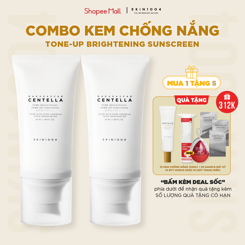 Bộ đôi Kem Chống Nắng SKIN1004 Centella Tone Brightening Tone-up ...