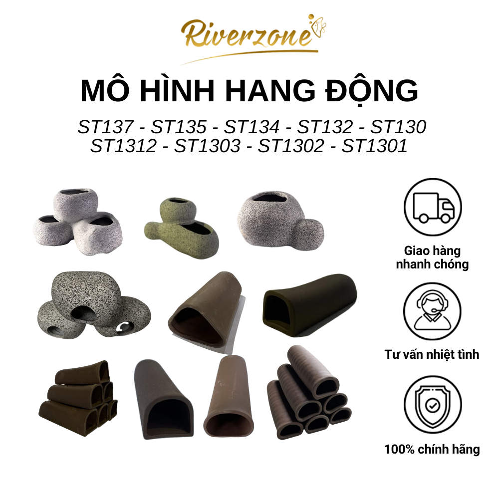 Mô hình tiểu cảnh ST130 ~ ST137 hang động trang trí trú ẩn dành cho cá ...