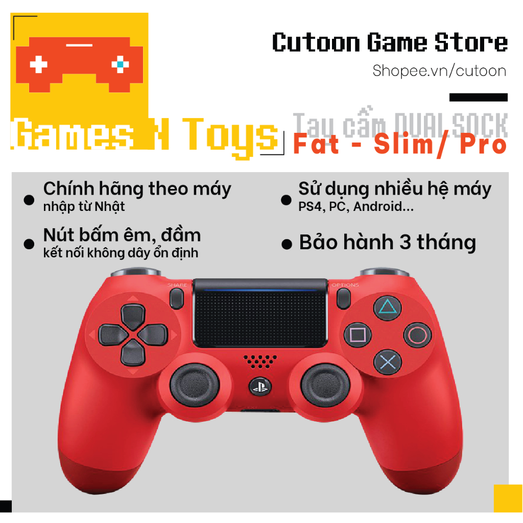 Tay cầm PS4 chính hãng chuyên dùng chơi game máy PS4, PC, Switch - BH 3 ...