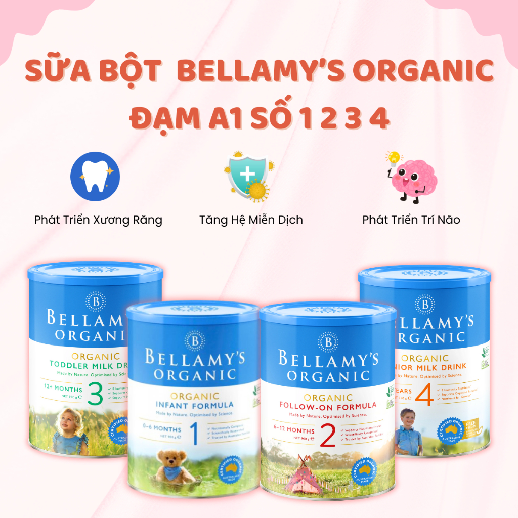 Sữa Bột Công Thức Bellamy’s Organic Đạm A1 Số 1 2 3 4 Phát Triển Trí ...