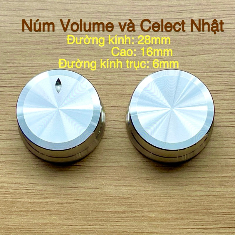 Núm Volume và Celect Nhật Bản đường kính 28mm, cao16mm, đường kính trục trong 6mm loại vát chất ...