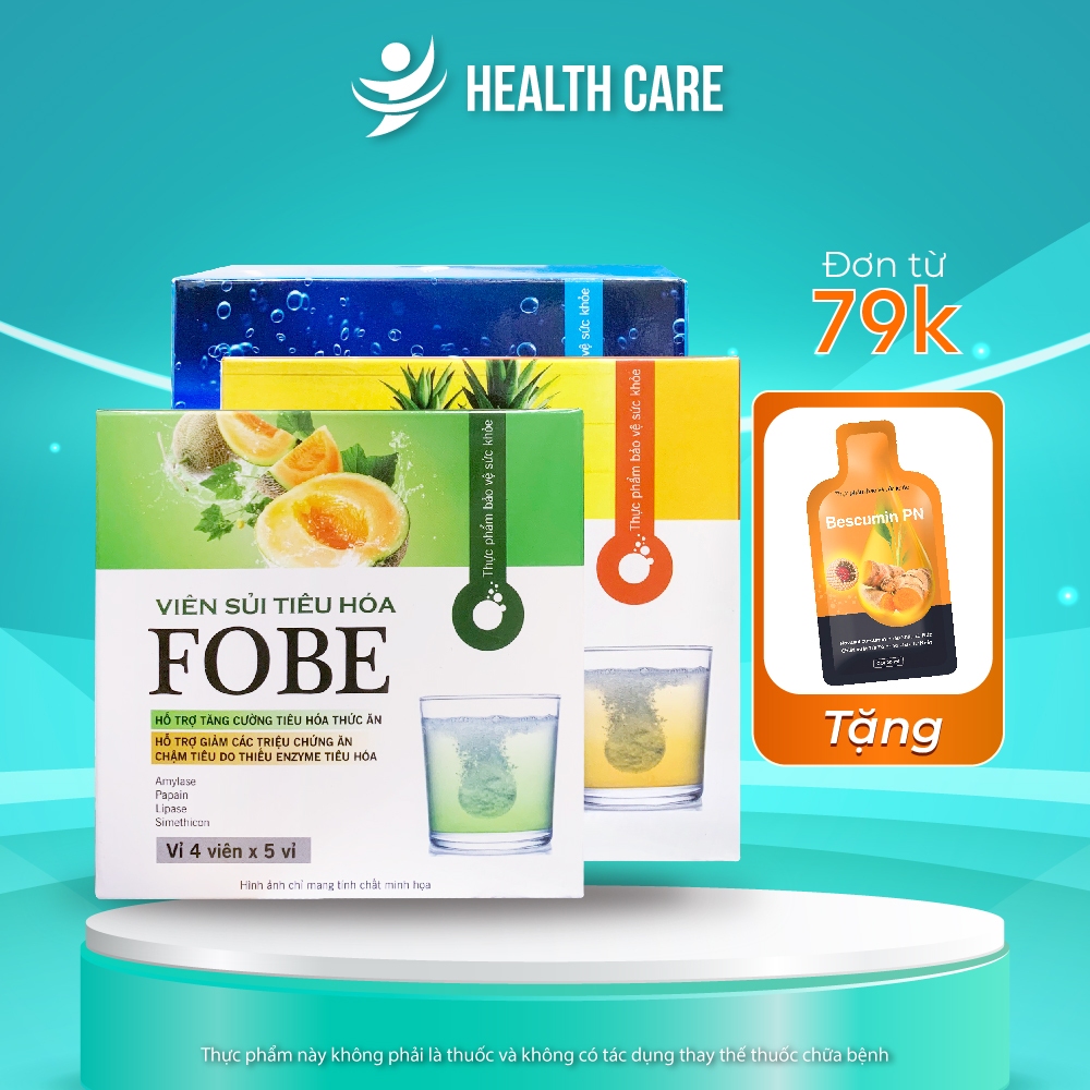 Viên Sủi Tiêu Hóa Fobe Giảm Đầy Hơi Ợ Hơi Ăn Khó Tiêu Hóa Vị Dưa, Dứa ...