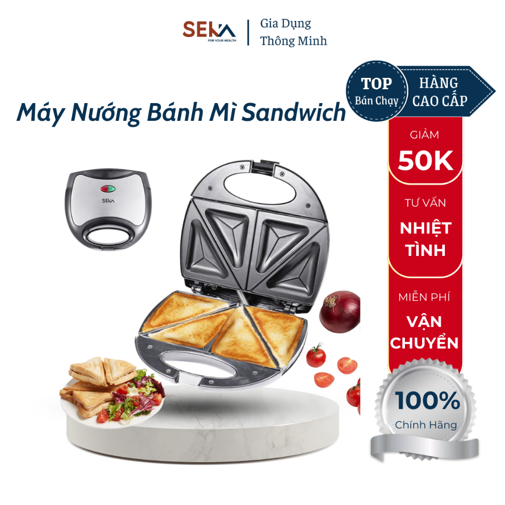 Máy Nướng Bánh Mì Sandwich SEKA SK550, Kẹp Nướng Bánh Mì Sandwich Chống Dính 2 Mặt Cảm Biến ...