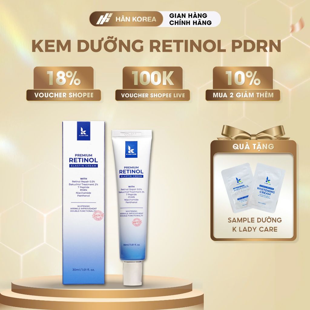 Kem dưỡng Retinol PDRN K Lady Care Chống lão hoá, mờ thâm nám, trẻ hoá căng bóng da 30ml - HÂN ...