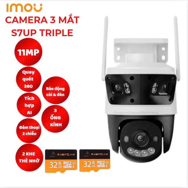 Camera Wifi Imou 3 mắt TRIPLE S7UP 11MP (3MP+3MP+5MP) TÍCH HỢP ALGO ...