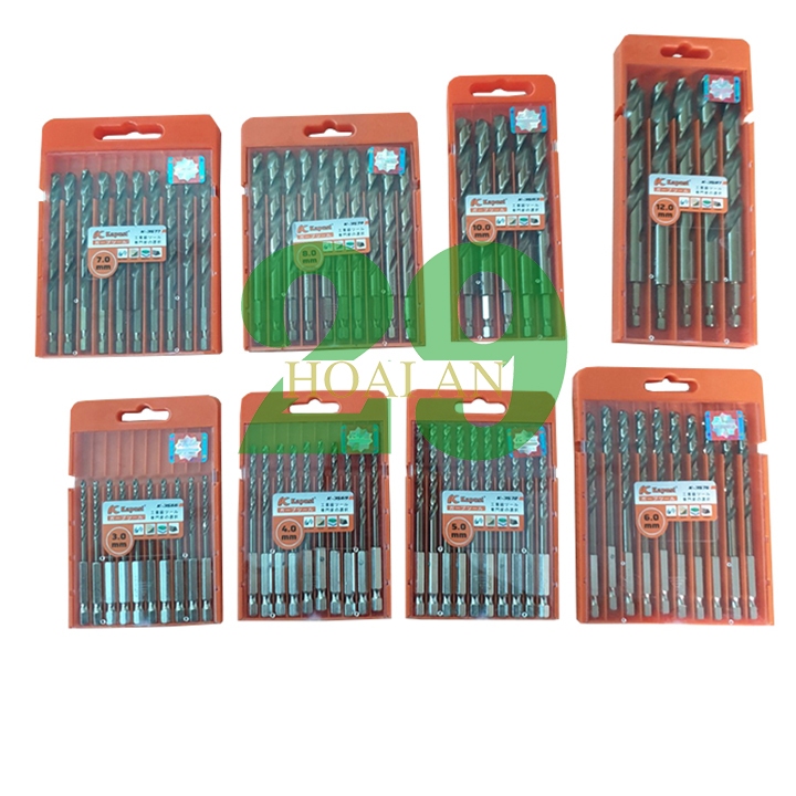 Mũi khoan inox 3mm đến 12mm chuôi lục giác Kapusi Japan, Mũi khoan đa năng sắt, thép, nhôm ...