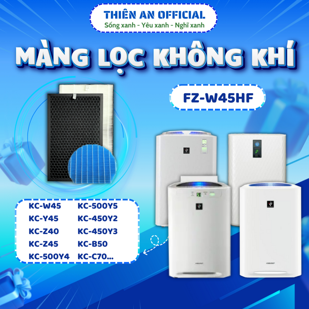 Màng lọc không khí Sharp: KC-A40, KC-Z40, KC-B40, KC-50E9, KC-Z45, KC-A50, KC-B50, KC-W45, KC ...