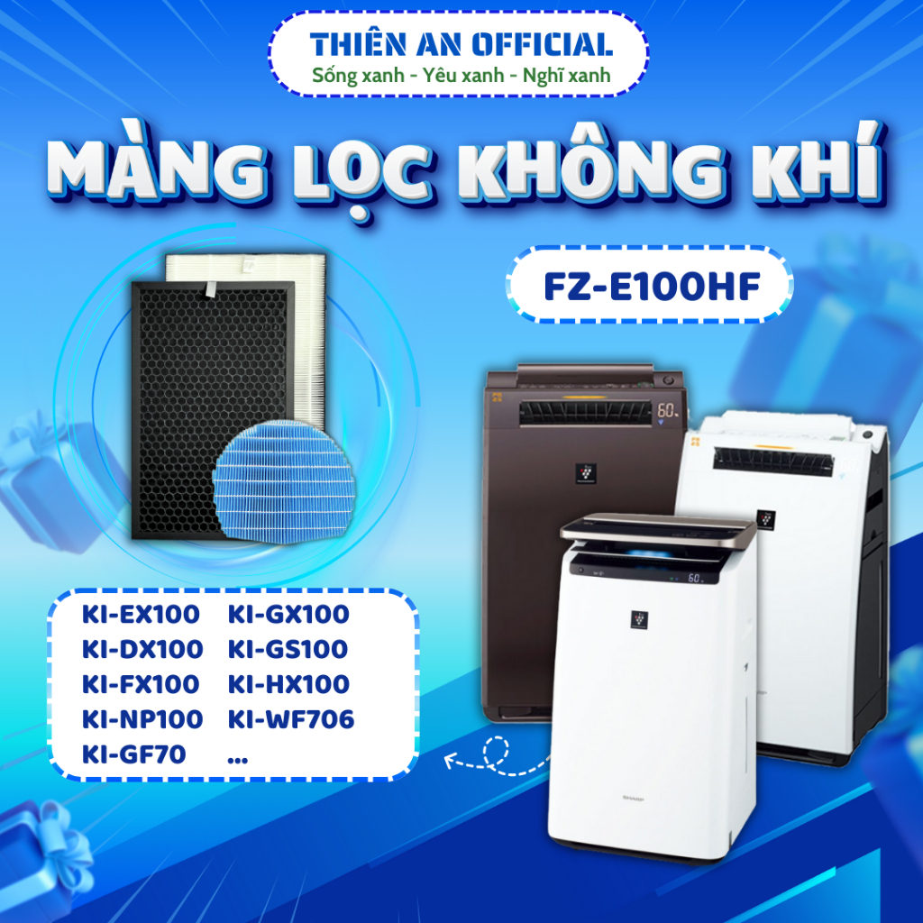 Màng lọc không khí Sharp:KI-EX100,KI-DX100,KI-FX100,KI-GX100,KI-GS100 ...
