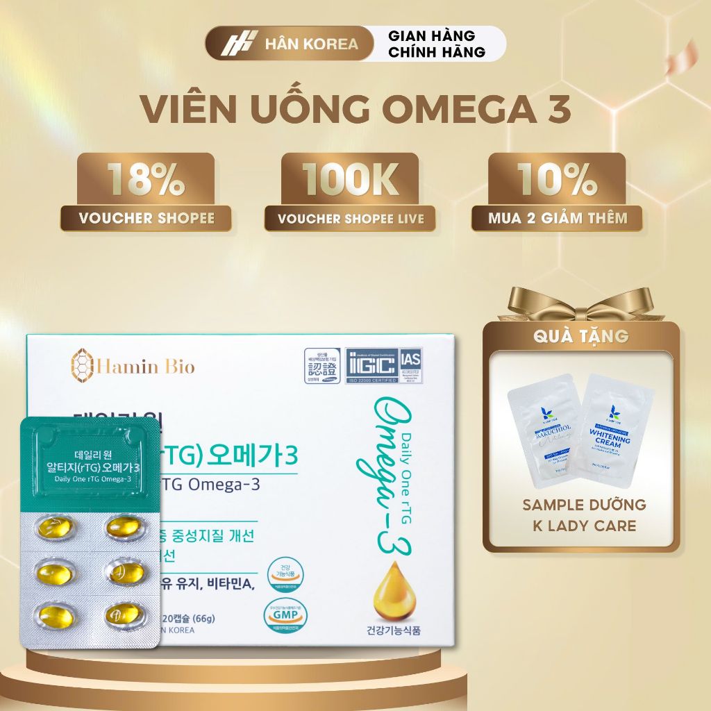 Viên uống Omega 3 daily one RTG Hanmi Bio - Hân Korea | Shopee Việt Nam