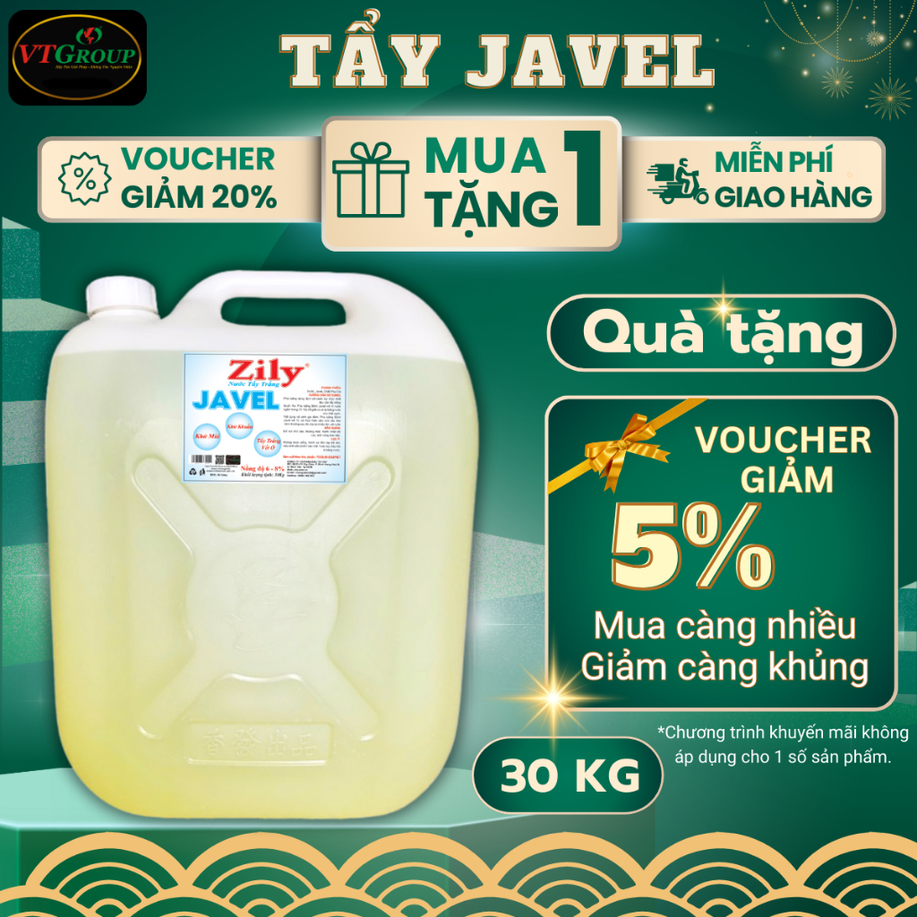 Nước Tẩy Trắng Javel Zily Can 30Kg | Shopee Việt Nam