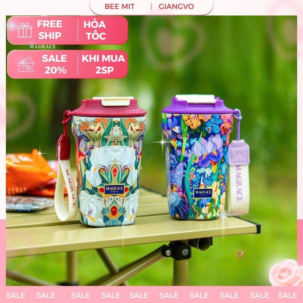 Bình , Ly Giữ Nhiệt Hoa Magrace Paris Chính Hãng- Inox 316 lòng tráng ...