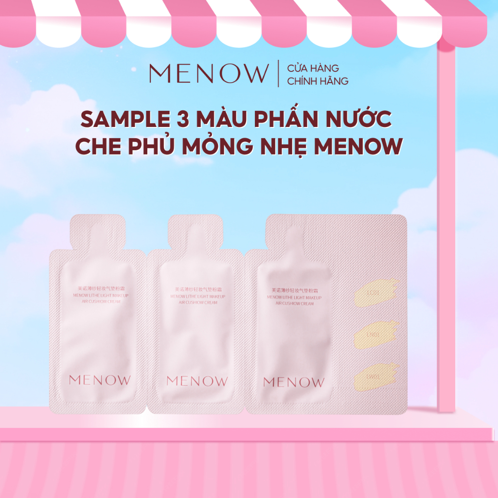 Sample 3 màu - Phấn nước che phủ mỏng nhẹ Menow Light Makeup Air ...