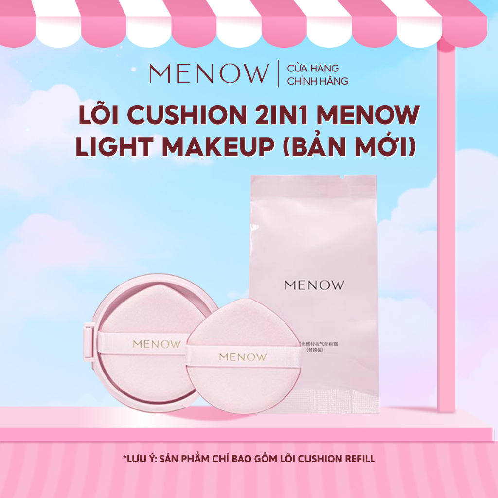 [Chỉ bao gồm Lõi Cushion Refill] Cushion kèm phấn phủ 2in1 Menow Light Makeup Cushion Powder ...