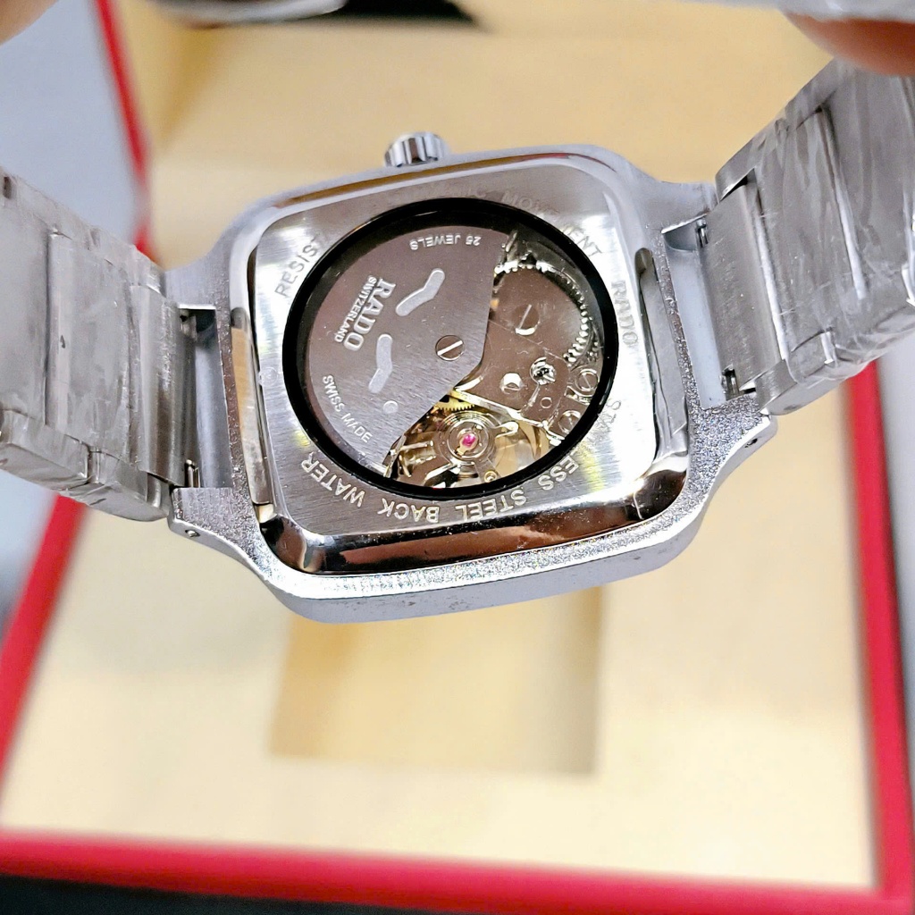 Đồng Hồ Nam RADO Vuông Kính Sapphire Máy Cơ Nhật Chống nước, Chống Xước ...