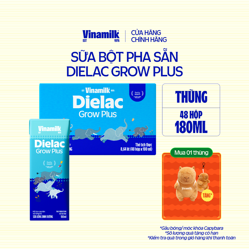 Thùng 48 hộp Sữa Uống Dinh Dưỡng Dielac Grow Plus (Sữa Non) -180ml | Shopee Việt Nam