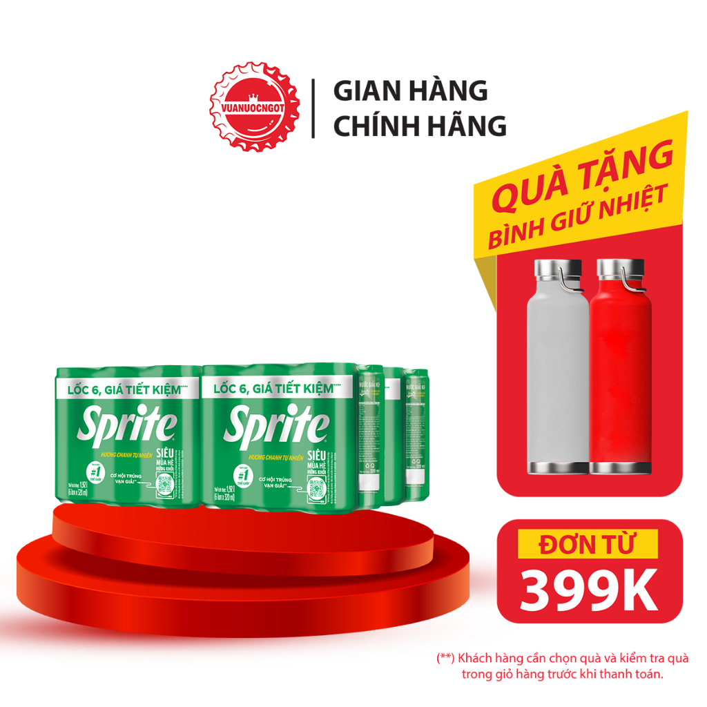 Lốc 24 Lon Nước Giải Khát Có Gas Sprite Hương Chanh 320ml/Lon Sale 5.5 ...