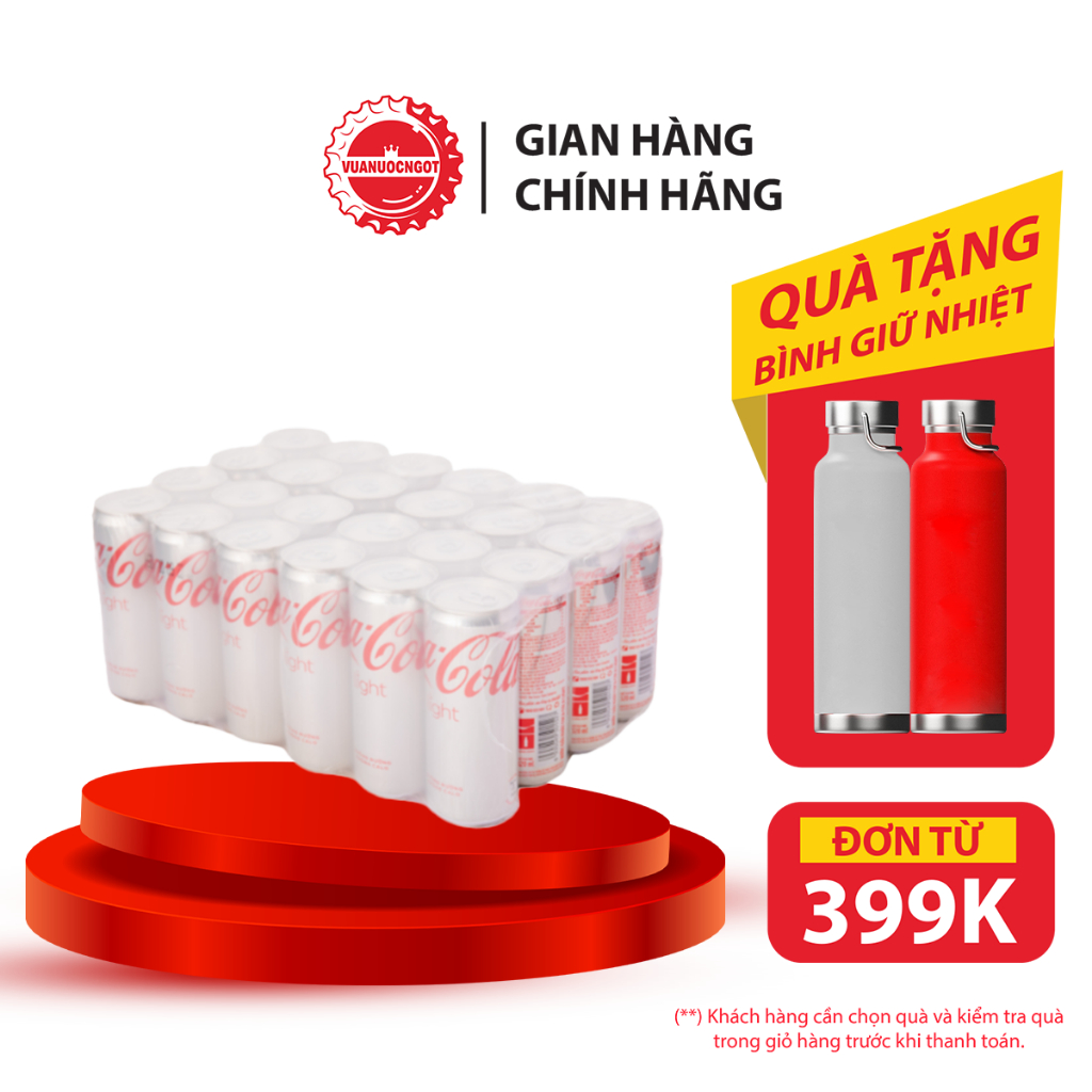 Lốc 24 Lon Nước Giải Khát Không Đường Coca-Cola Light 320ml/Lon Sale 6.6 Coca-Cola | Shopee Việt Nam