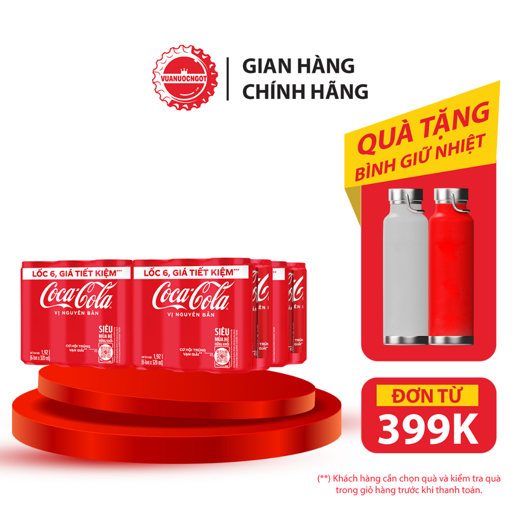 Thùng/Lốc 24 Lon Nước Giải Khát Coca-Cola Vị Nguyên Bản Original Lon 320ml Sale 4.4 Coca-Cola ...