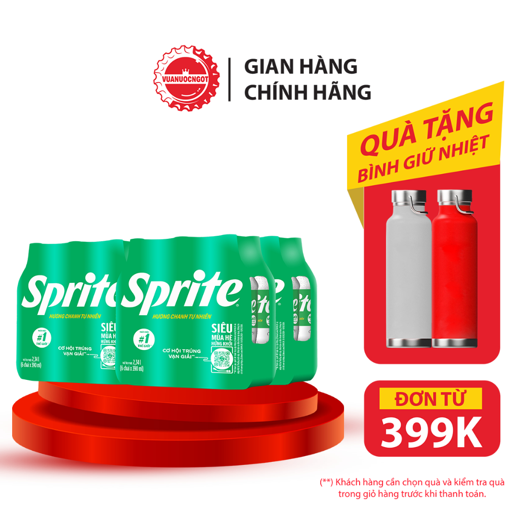 Lốc 24 Chai Nước Giải Khát Có Gas Sprite Hương Chanh 390ml/Chai Sale 25 ...