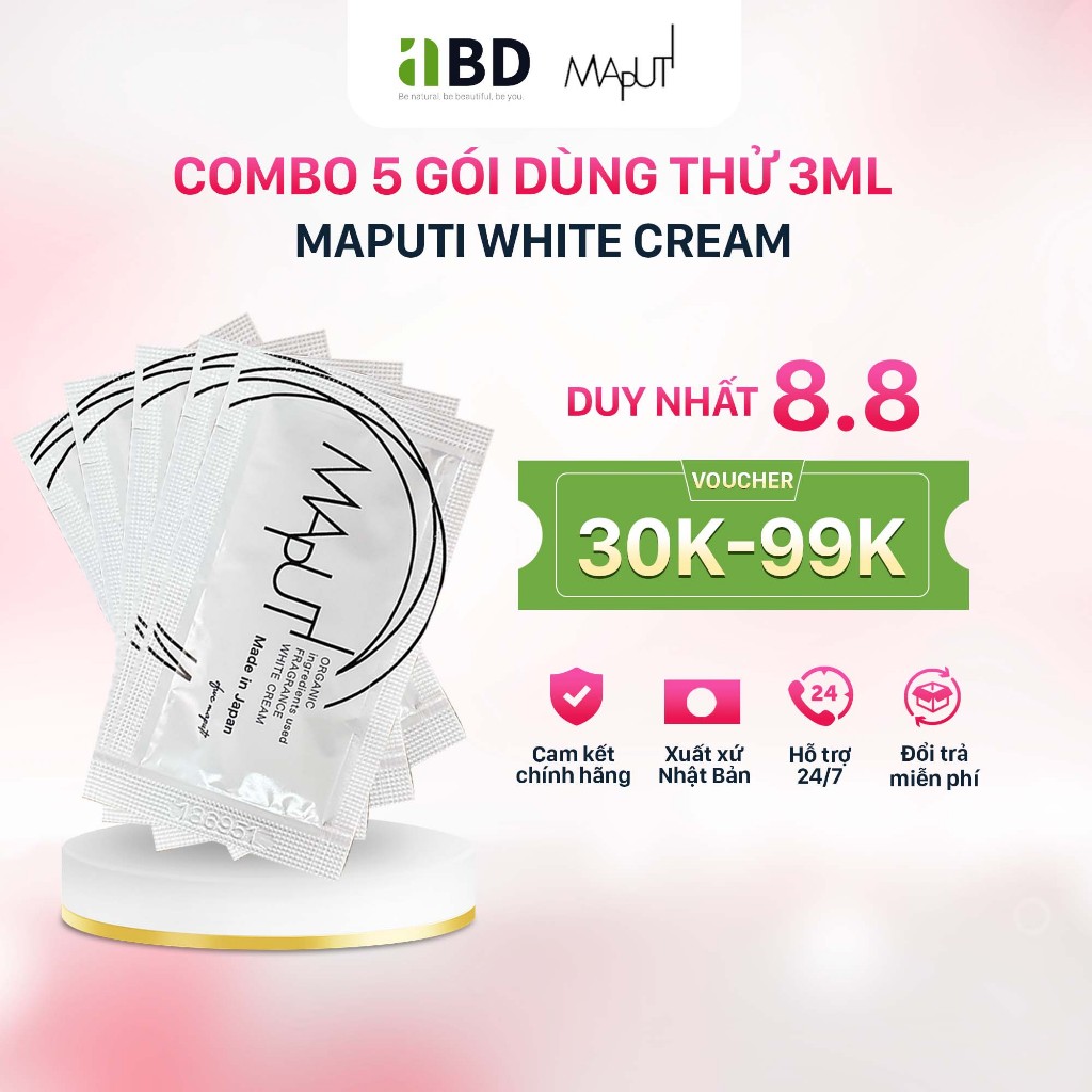 5 gói Kem Giảm Thâm Vùng Kín Maputi White Cream Niacinamide 2% Giảm ...