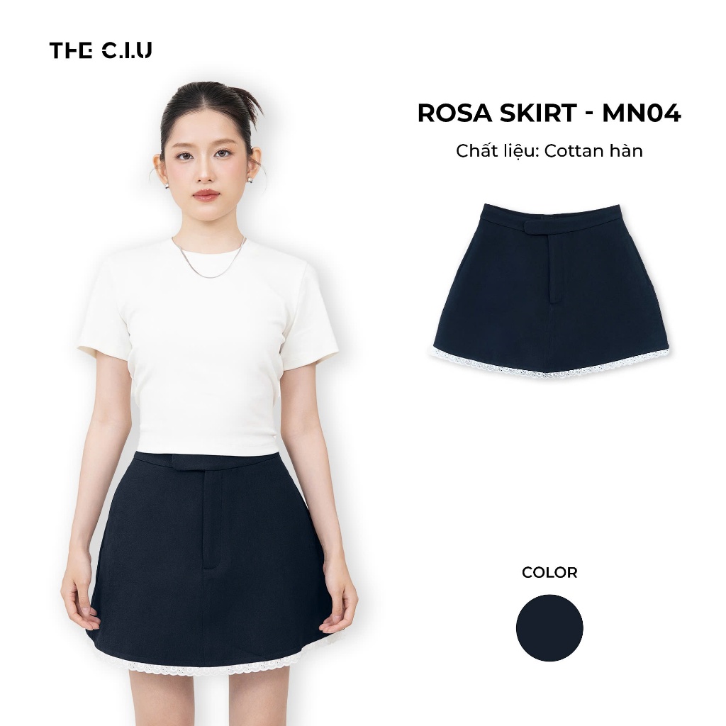 Chân váy ngắn chữ A lai phối ren THE C.I.U - Rosa Skirt - MN04 | Shopee Việt Nam