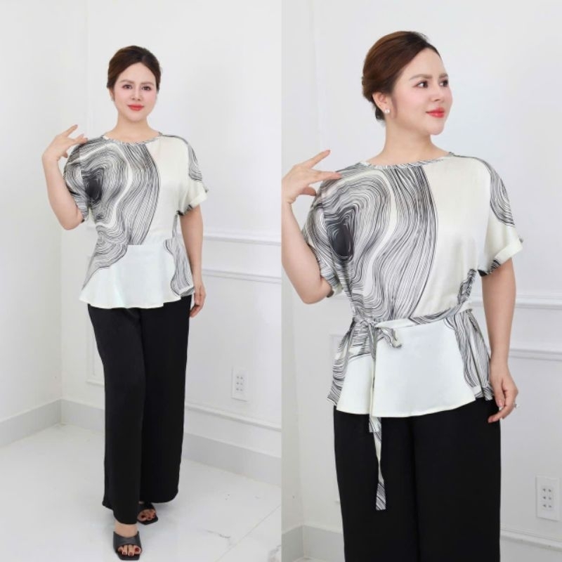 Đồ bộ trung niên, Sét đồ kiểu cho các mẹ, quần dài suông rộng, chất lụa ...