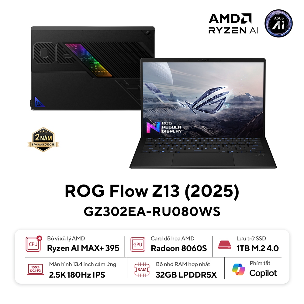 [Sẵn hàng] Laptop ROG FLOW Z13 GZ302EA-RU080WS (AMD RYZEN AI MAX 395 ...