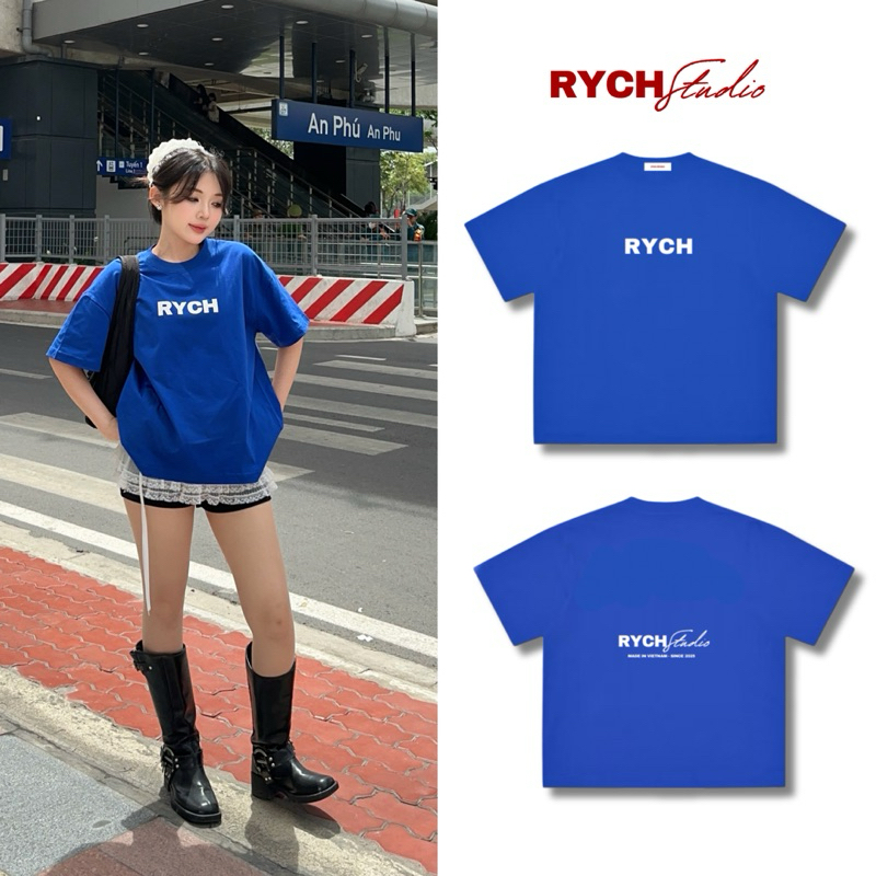 Áo Thun Boxy Local Brand RYCH STUDIO "Logo Basic" Áo Phông Form Rộng Unisex Nam Nữ 250gsm Cotton ...