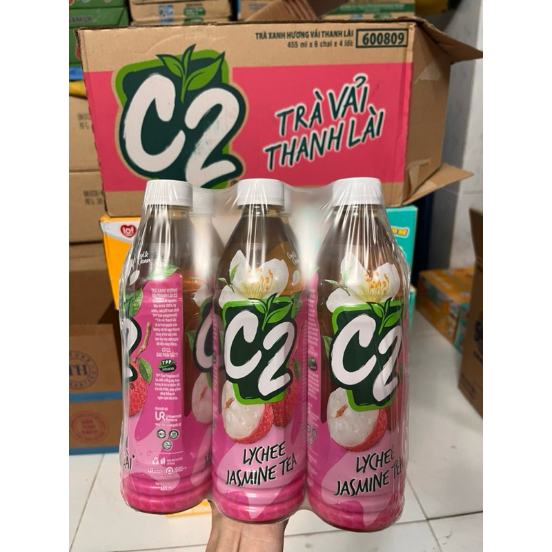 Thùng 24 chai C2 trà vải thanh lài 455ml | Shopee Việt Nam