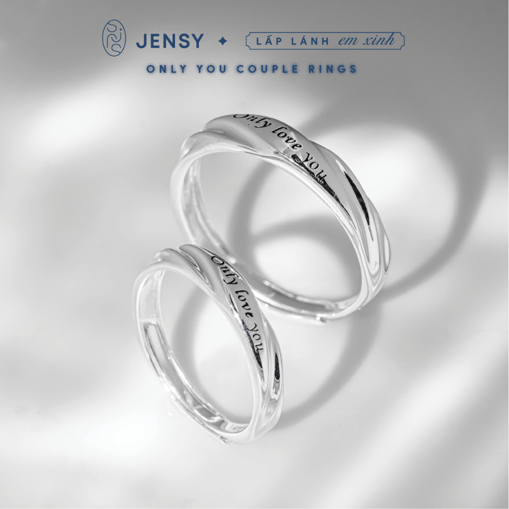 Nhẫn Đôi Bạc S925 Cao Cấp JENSY "Only You" NDARJ4387. Nhẫn Cặp Đôi Bạc Ý Nghĩa | Shopee Việt Nam