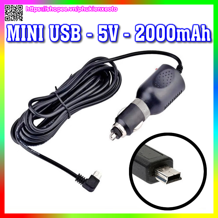 Tẩu dây cấp nguồn sạc cho camera hành trình ô tô đầu mini USB chân ...