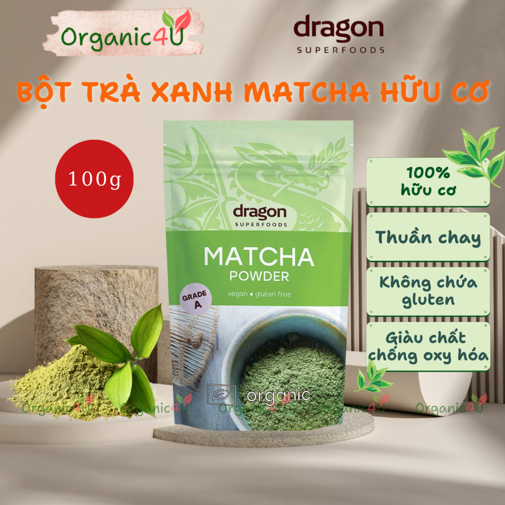 Bột Trà Xanh Matcha Cao Cấp Hữu Cơ DRAGON SUPERFOODS Organic Matcha ...