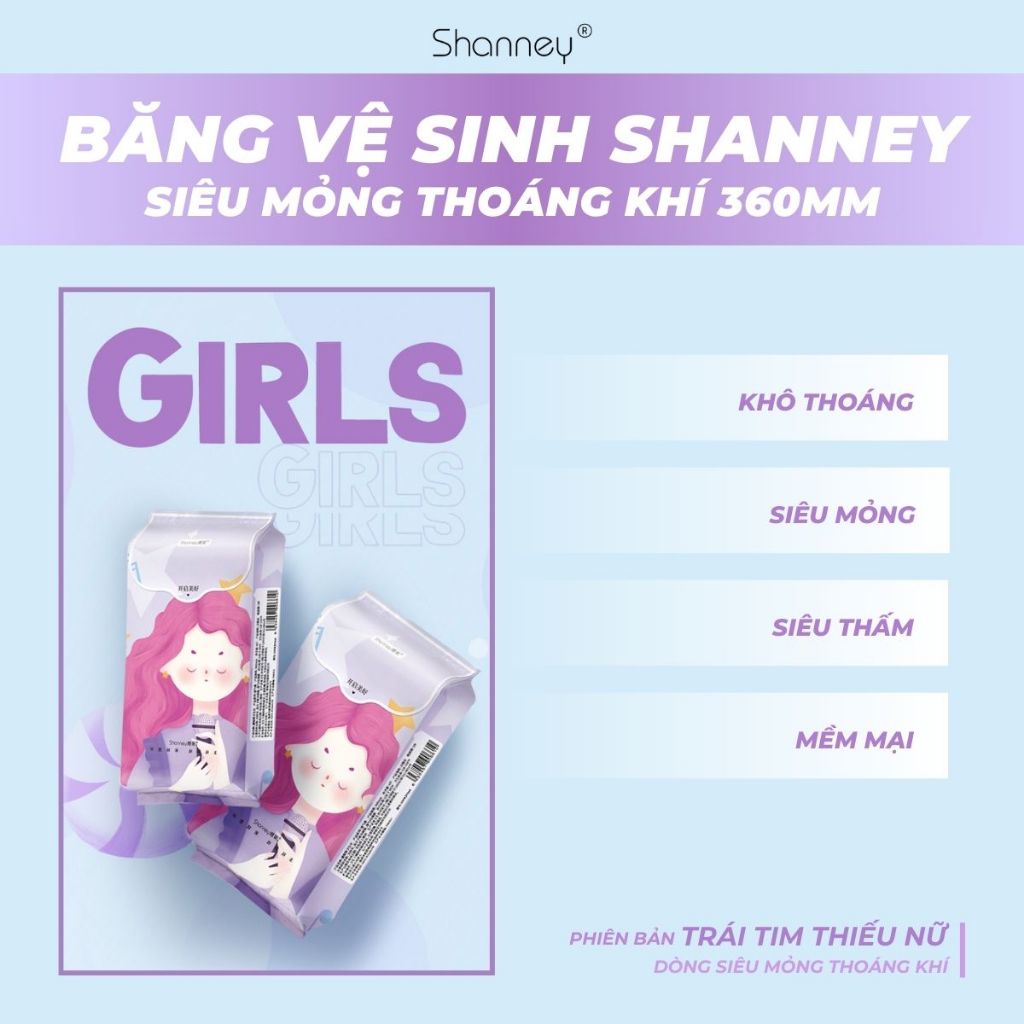 Combo 4 gói băng vệ sinh ban ngày 2 ban đêm Ultra Thin Shanney siêu ...