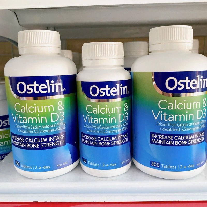 Viên uống Ostelin Calcium & Vitamin D3 chắc khoẻ xương, bổ sung canxi hộp 130v, 250v, 300v ...